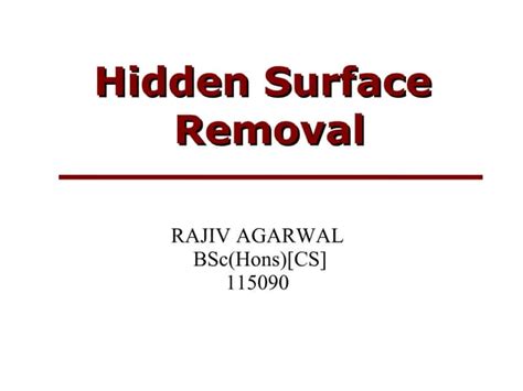 Computer Graphics Visible Surface Detection Methods