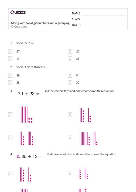 50 Two Digit Subtraction And Regrouping Worksheets For 1st Grade On Quizizz Free And Printable