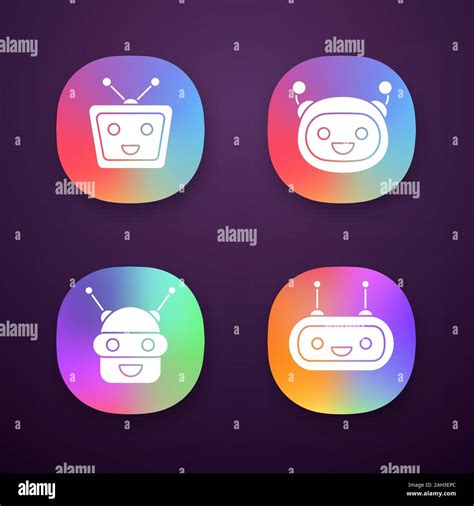 Chatbots App Icons Set UI UX User Interface Talkbots Laughing
