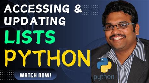 Accessing And Updating Elements Of A Lists Python Programming Youtube