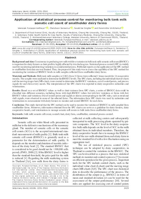 Pdf Application Of Statistical Process Control For Monitoring Bulk