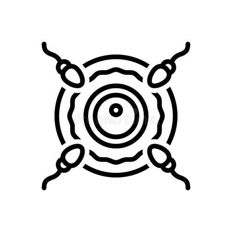 Black Line Icon For Ovulation Egg And Fertility Stock Illustration Illustration Of