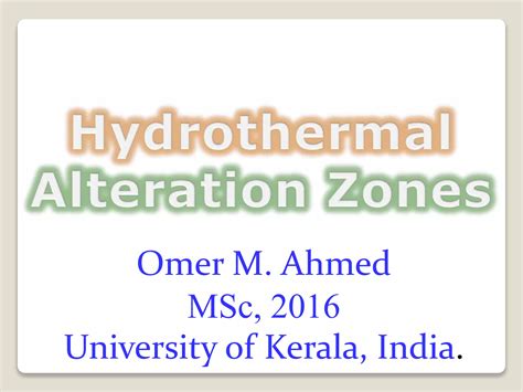Detection Of Hydrothermal Alteration Zones Using Image Processing Ppt