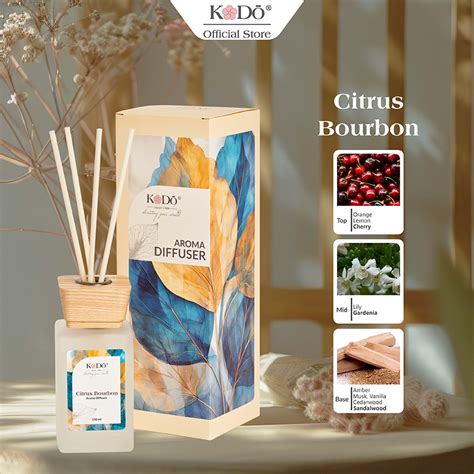 Citrus Bourbon Perfume Essential Oil Diffuser Rod Set Kodo