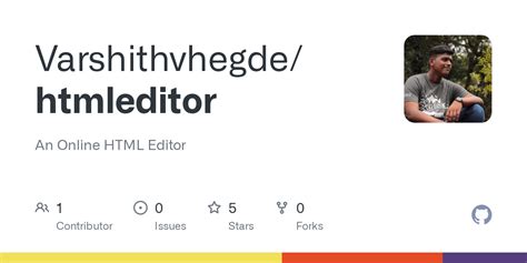 Github Varshithvhegdehtmleditor An Online Html Editor