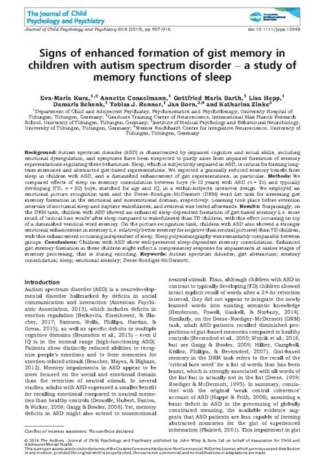 2019 Eva Maria Kurz Signs Of Enhanced Formation Of Gist Memory In