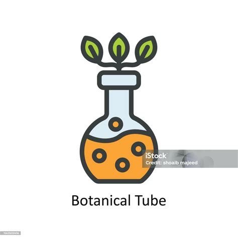 식물 튜브 벡터 채우기 개요 아이콘 디자인 그림입니다 자연과 생태 흰색 배경에 기호 Eps 10 파일 건축물에 대한 스톡 벡터