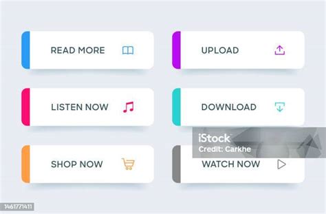 3d 여기를 클릭하십시오 웹 버튼 동작 버튼 손 커서 및 화살표 가리키는 클릭 링크 버튼 세트 장바구니에 추가 지금 쇼핑 다운로드 버튼 Ui Ux 웹 사이트 모바일 앱에
