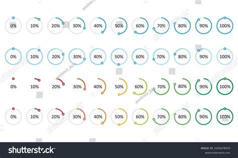 Circle Loading Progress Bar Icons Symbol Stock Vector Royalty Free