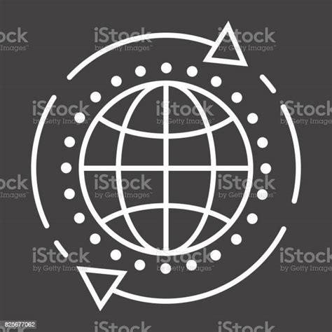 글로벌 솔루션 라인 아이콘 서 장 훈과 개발 세계 기호 벡터 그래픽 검정색 배경 Eps 10에 선형 패턴 Html에 대한 스톡 벡터 아트 및 기타 이미지 Istock