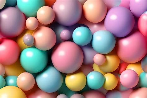 Premium Ai Image Abstract Pastel Colored Background Soft Colors Balls And Bubble Gums Digital