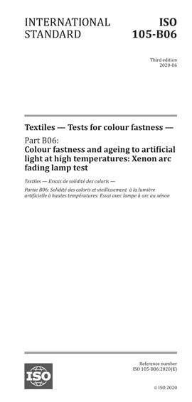 ISO B Textiles Tests For Colour Fastness Part B Colour Fastness And Ageing