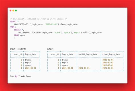 Sql Tip How To Replace Blank Spaces With Null Travis Tang