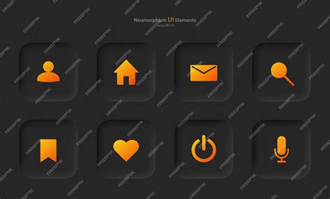 Premium Vector Set Of Buttons For User Interface Design In Black With Yellow Elements Icons