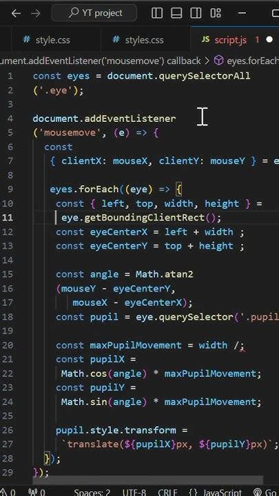 Watching Eyes Animation Html Css Javascript Tutorial Youtube