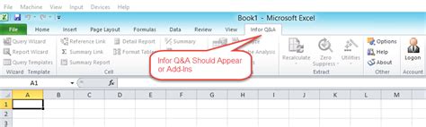 Free Sunsystems Tutorial How To Enabling The Infor Qanda Or Add Ins In Excel