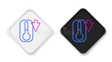 Line Meteorology Thermometer Measuring Heat And Cold Icon Isolated On
