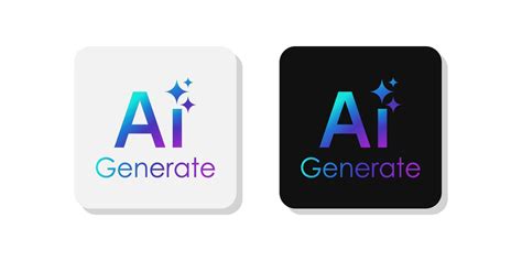 Generate Ai Button Set Artificial Intelligence Logo Icon Symbol