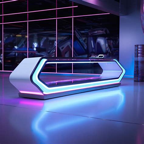 Premium Photo A Display Of A Robot With A Blue Light On It