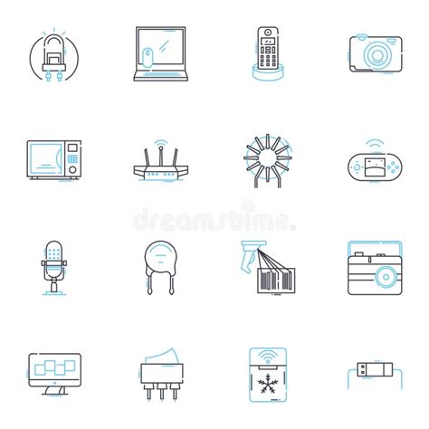 Devices Technology Linear Icons Set Smartph Laptop Tablet