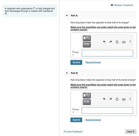 Solved Review Constants A Capacitor With Capacitance C Is Chegg Com