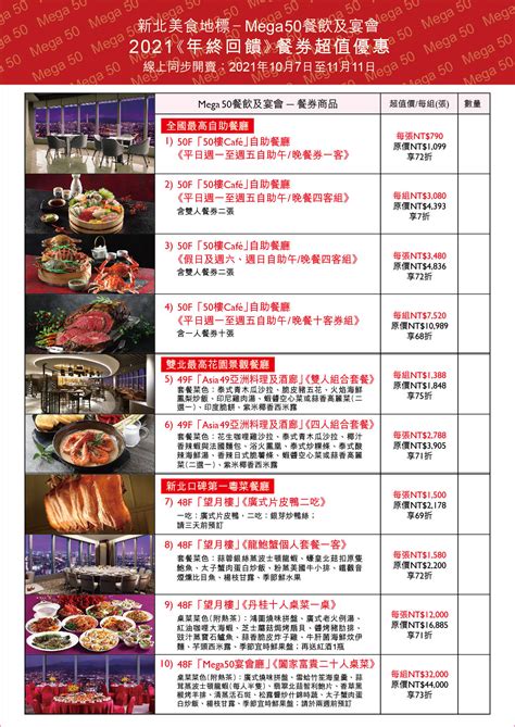 Mega 50餐飲及宴會