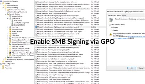 Enable Smb Signing Via Gpo