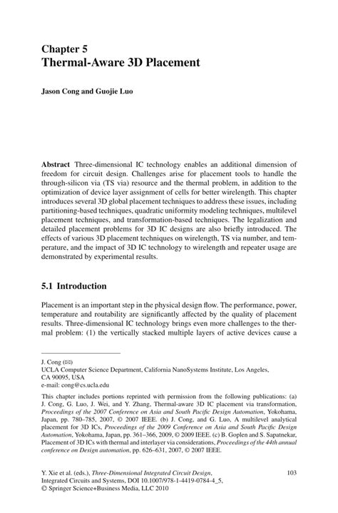 Pdf Thermal Aware 3d Placement