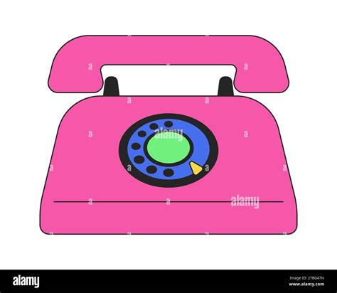 Rotary Dial Telephone Old Fashioned 2d Linear Cartoon Object Stock Vector Image And Art Alamy