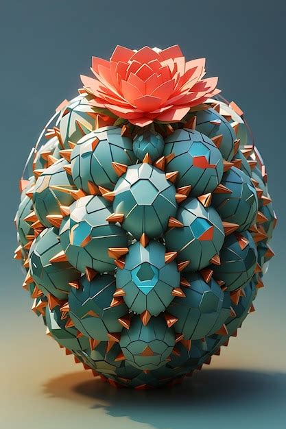 Premium Ai Image A 3d Algorithmic Pattern Makes A Ball Cactus