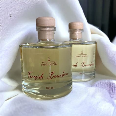Fireside Bourbon Reed Diffuser Earth Wicks Handmade Candles