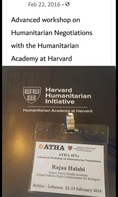 Rajaa Halabi On Linkedin Five Years Anniversary In The Humanitarian Negotiations Field With Thanks