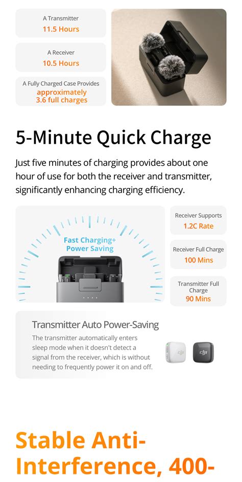 Dji Mic Mini High Quality Mini Wireless Microphone Ultralight Two Level Active Noise