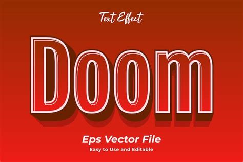Premium Vector Doom Text Effect Editable And Easy To Use Premium Vector