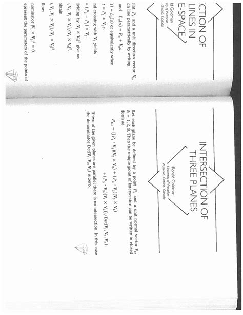 Pdf Intersection Of Three Planes