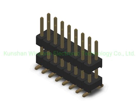 Pin Header Pitch 2 54mm Double Row Double Housing L 8 50mm Vertical SMT Type Connector China