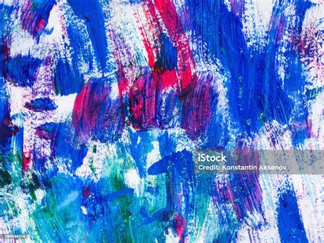 추상 자홍색과 파란색 아크릴 얼룩 혼란스러운 브러시 스트로크 질감 예술 배경입니다 0명에 대한 스톡 사진 및 기타 이미지 0