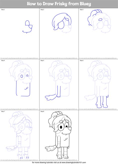 How To Draw Frisky From Bluey Bluey Step By Step DrawingTutorials101 Com