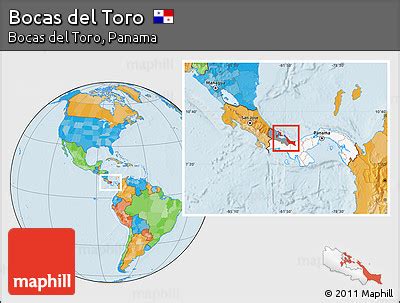 Free Political Location Map Of Bocas Del Toro Highlighted Country