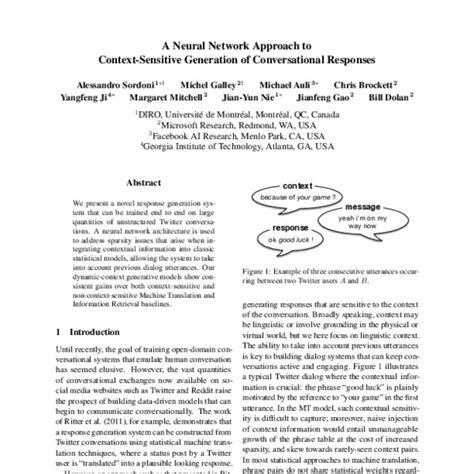 A Neural Network Approach To Context Sensitive Generation Of Conversational Responses Acl