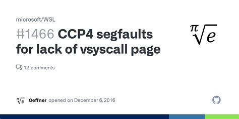 Ccp4 Segfaults For Lack Of Vsyscall Page · Issue 1466 · Microsoftwsl · Github