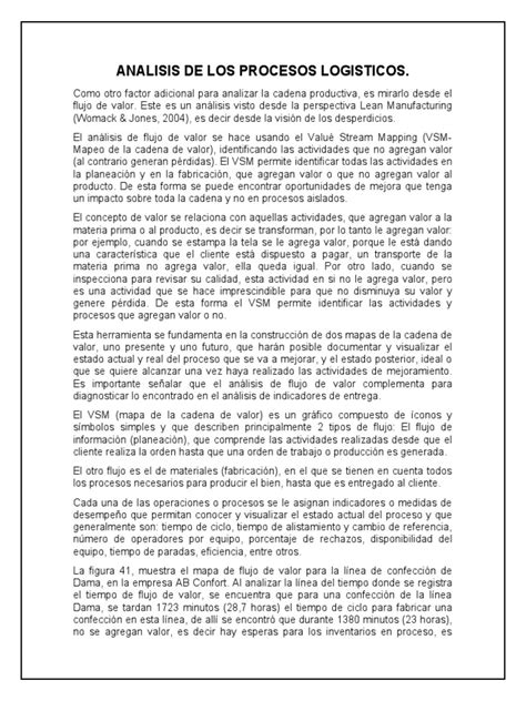 Analisis De Los Procesos Logisticos Pdf Logística Economias