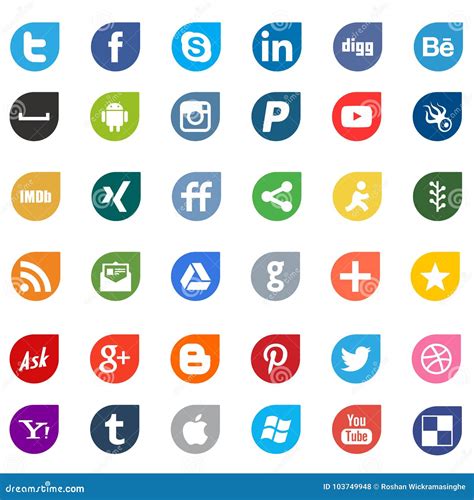 Apps Social Media Networking Logo Signs Vector Illustration 103749948