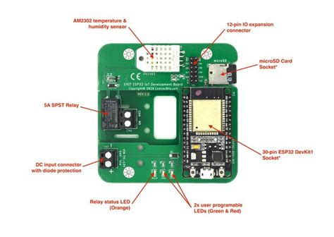 emit esp32 iot development board comes with temperature and humidity