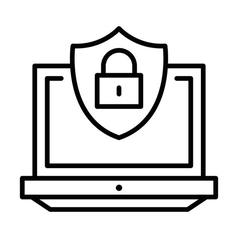 Computer Security Vector Outline Icon Eps 10 File 23594052 Vector Art At Vecteezy