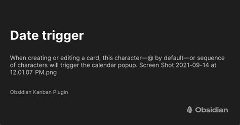 Date Trigger Obsidian Kanban Plugin Obsidian Publish