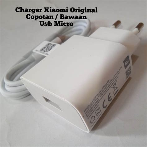 Charger Xiaomi Redmi Original Copotan Bawaan Hp Usb Micro C A