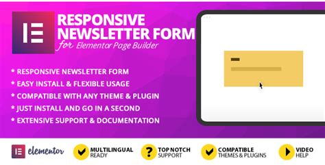 Responsive Newsletter Form Addon For Elementor Page Builder