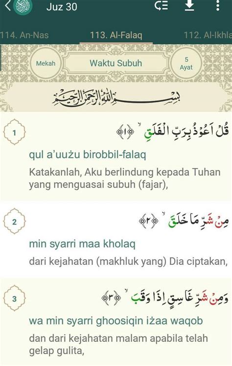 Surat Al Falaq Dan Artinya Dalam Bahasa Indonesia Contoh Seputar Surat