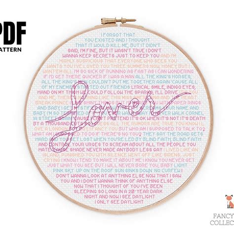 swift folklore cross stitch pattern etsy